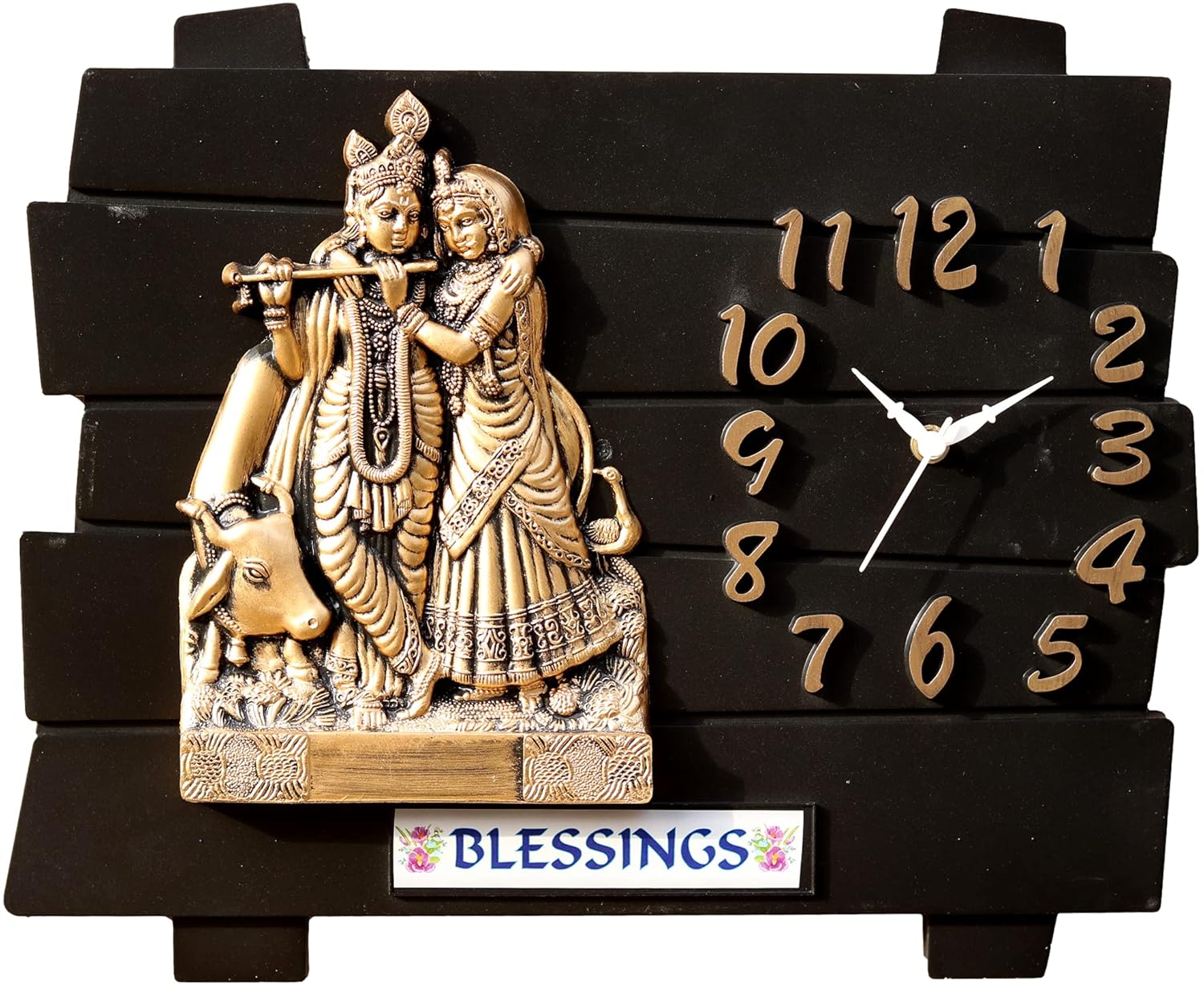 Buy Geetanjali Crafts Wall Clock with Radha Krishna Premium Analog Wall ...