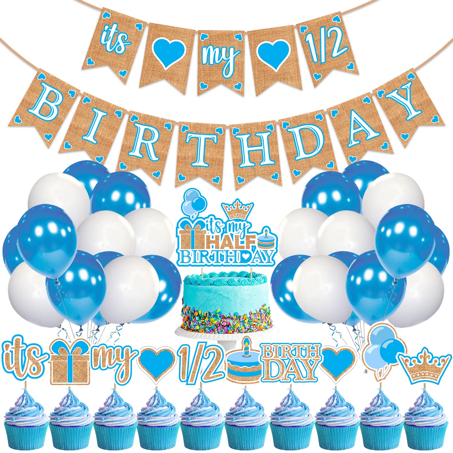 Buy Zyozique 37 Pieces 6 Months Birthday Decorations its my Half ...