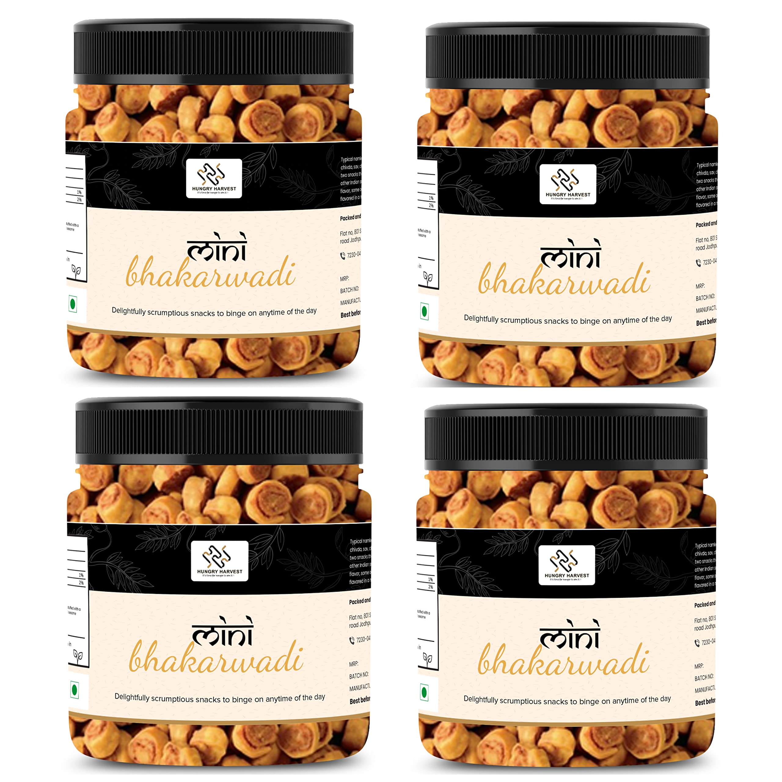 Buy Hungry Harvest Special Mini Bhakarwadi Snacks (Crunchy, Light and ...