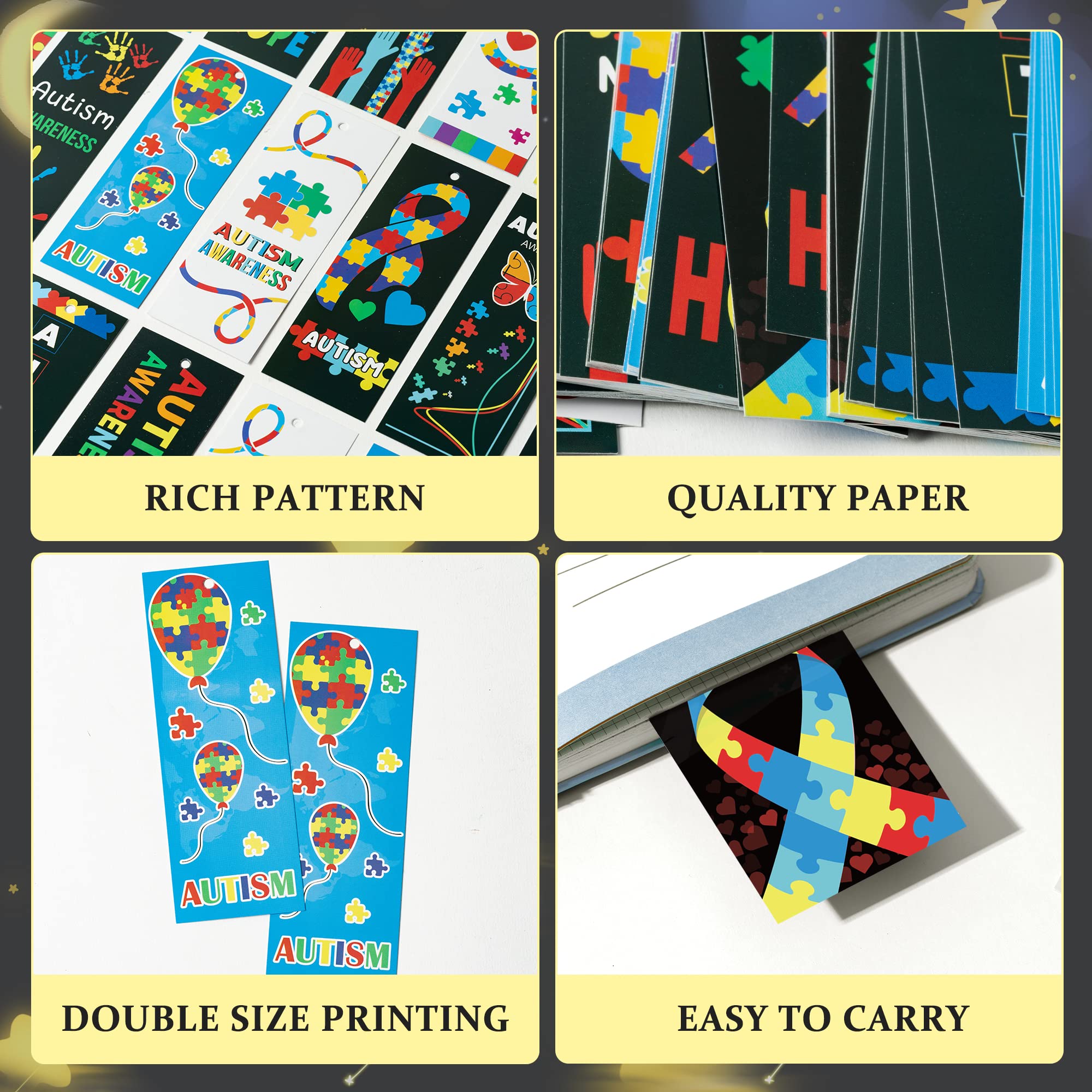 Snapklik.com : Autism Awareness Bookmarks - 123Pcs Colorful Puzzle ...