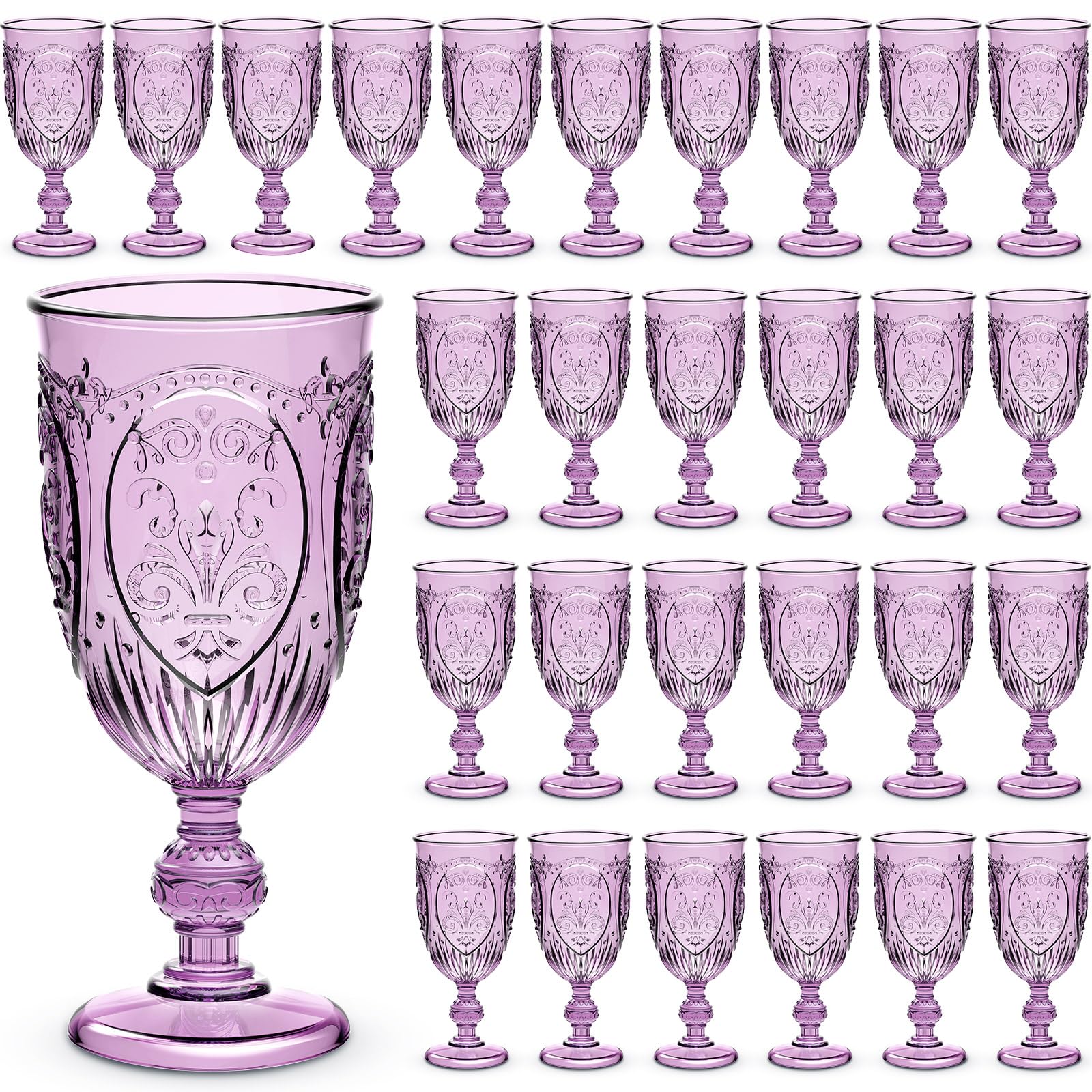 Amazon.com | Wiwiqing 48 Pcs Plastic Goblets 7.5oz Vintage Goblet ...