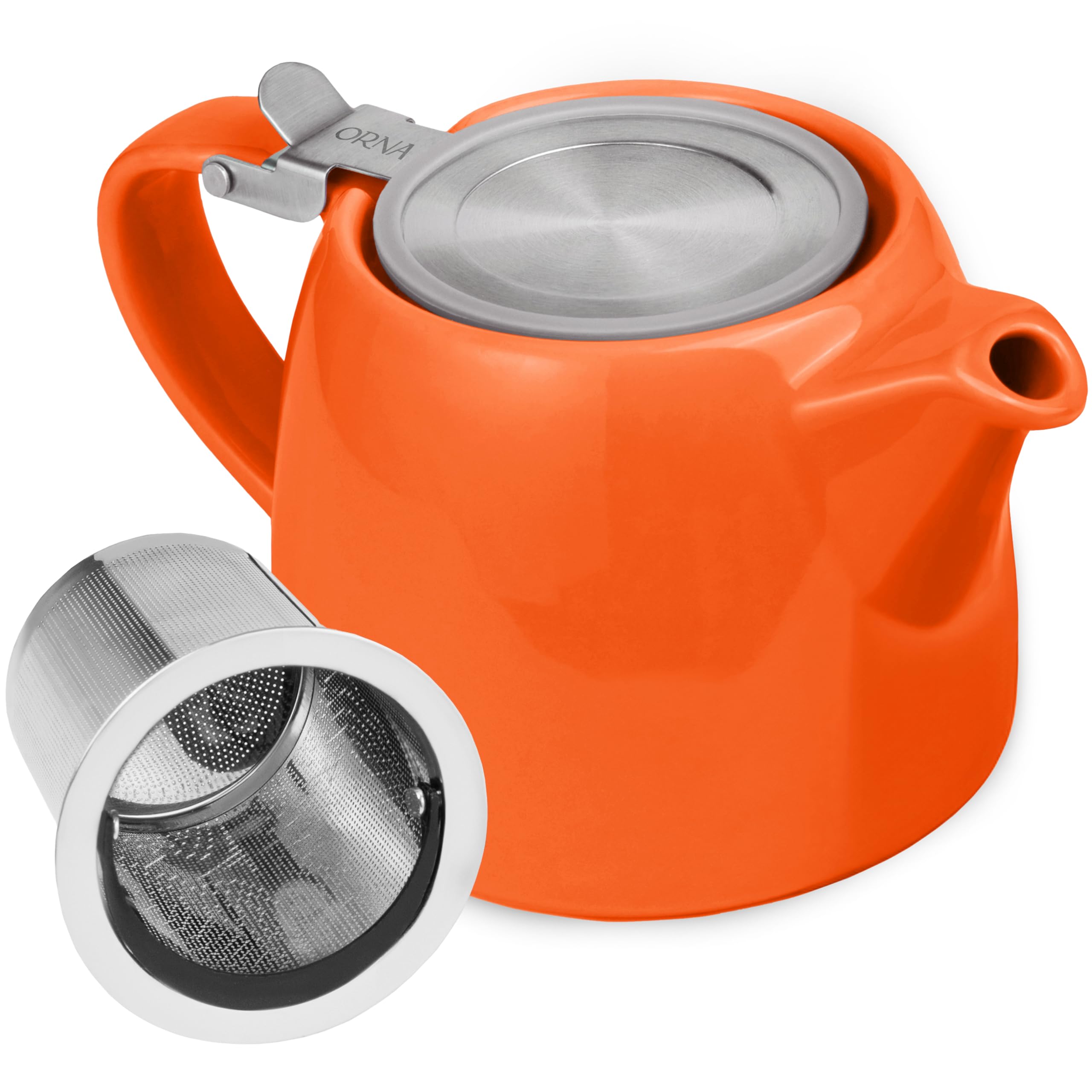 Amazon.com | ORNA Ceramic Teapot with Tea Infuser – Small Tea Pot for ...
