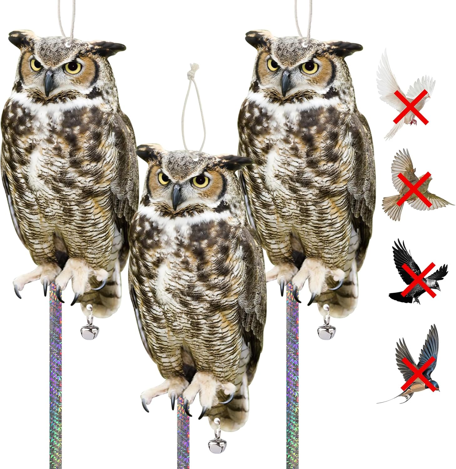 Kungfu Mall Pigeon Deterrent, Bird Scarers for Gardens Cardboard ...