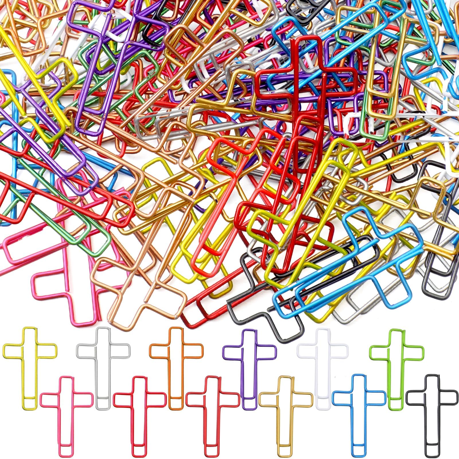 Amazon.com : Saypacck 100 Pcs Cross Paper Clips 1.34 x 0.8 Inches Cute ...