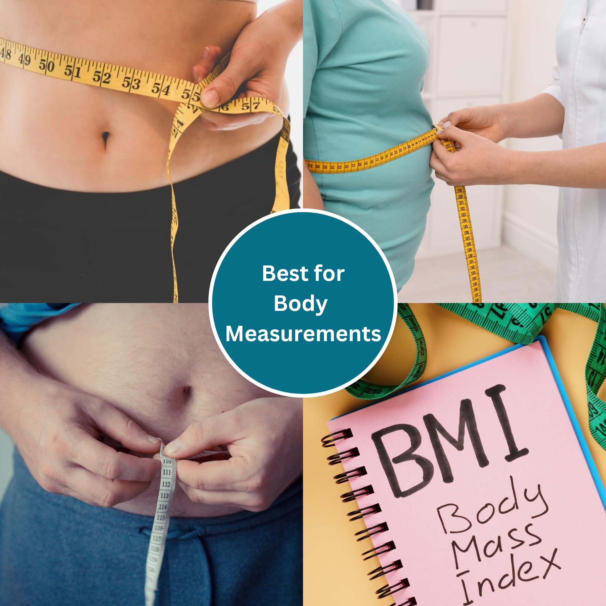 CrafTreat 2-Pack White Tape Measure Dual-Sided Standard & Metric Scales ...