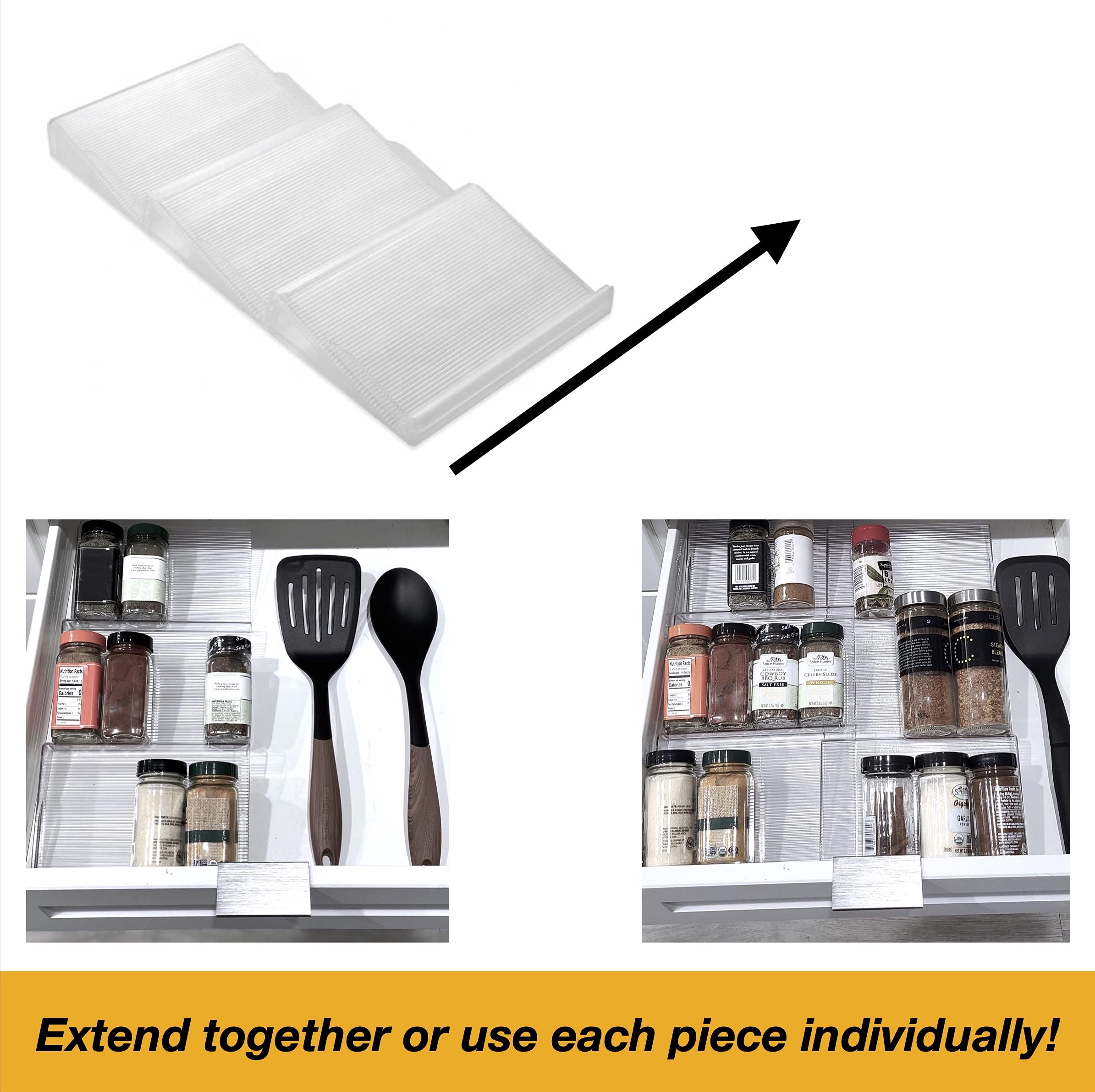 Expandable Spice Rack (17" X 16" Max Size) - Adjustable Drawer ...