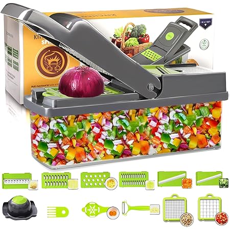 Amazon.com: 9-in-1 Vegetable Chopper & Mandoline Slicer for Kitchen ...