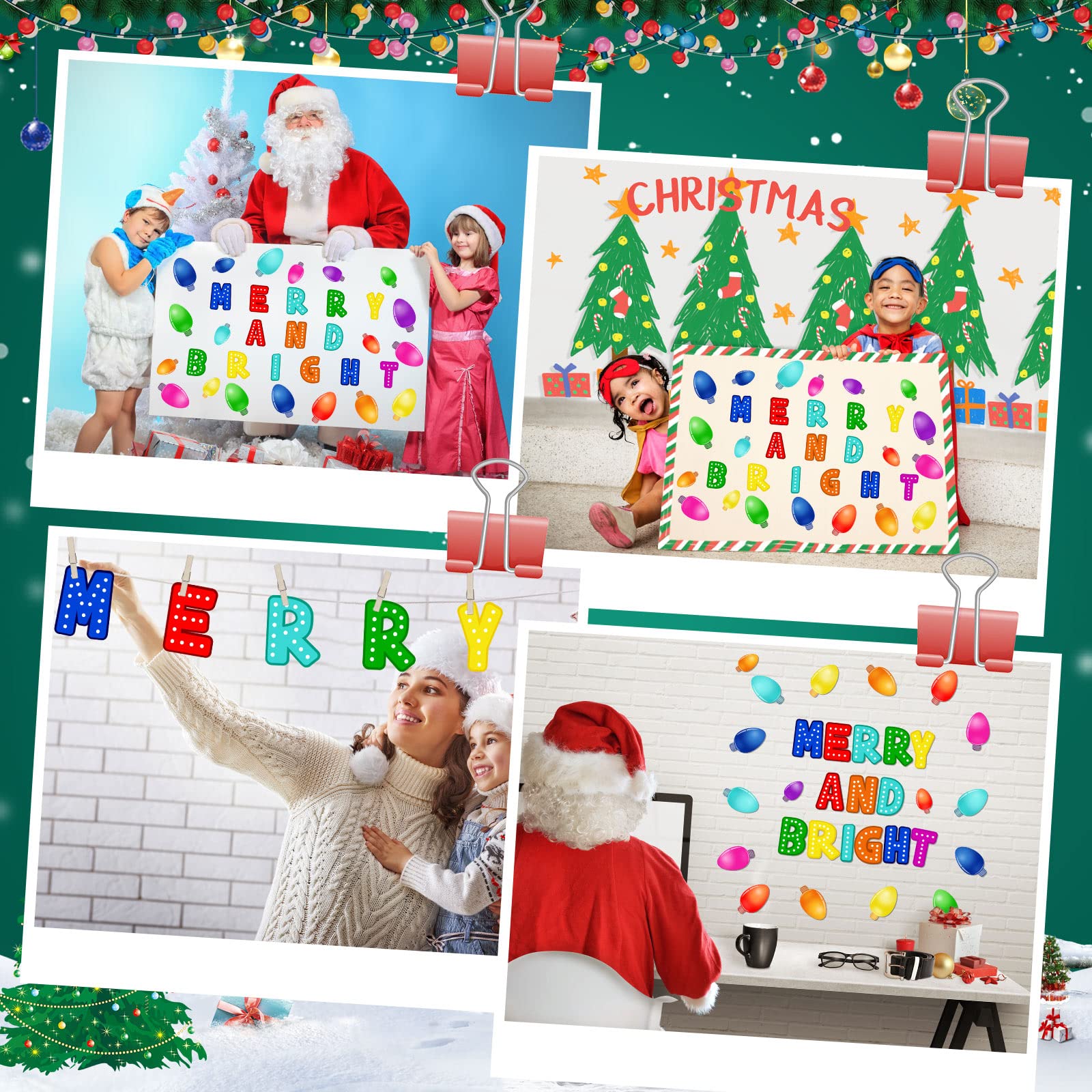 Snapklik.com : 76 Pcs Holiday Christmas Light Cutouts Merry And Bright ...