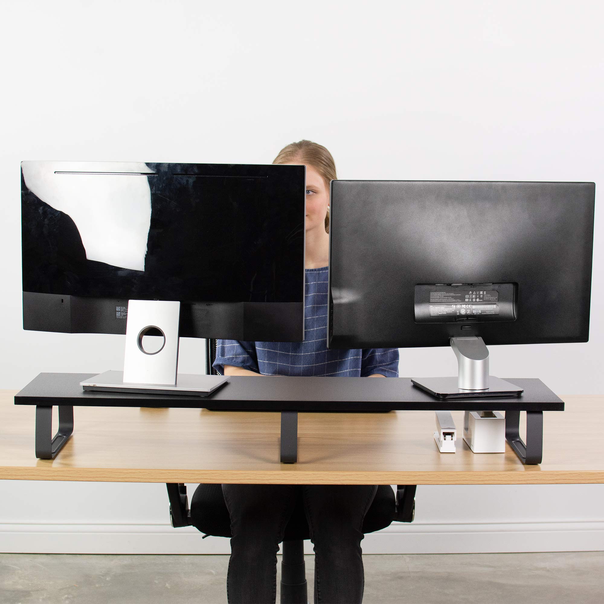 Buy VIVO 39 inch Extra Long Monitor Stand, Wood & Steel Desktop Riser ...