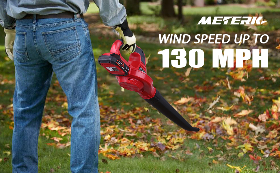 Watch Meterk Cordless Leaf Blower 20V 2.0Ah Lithium Battery 130MPH on ...