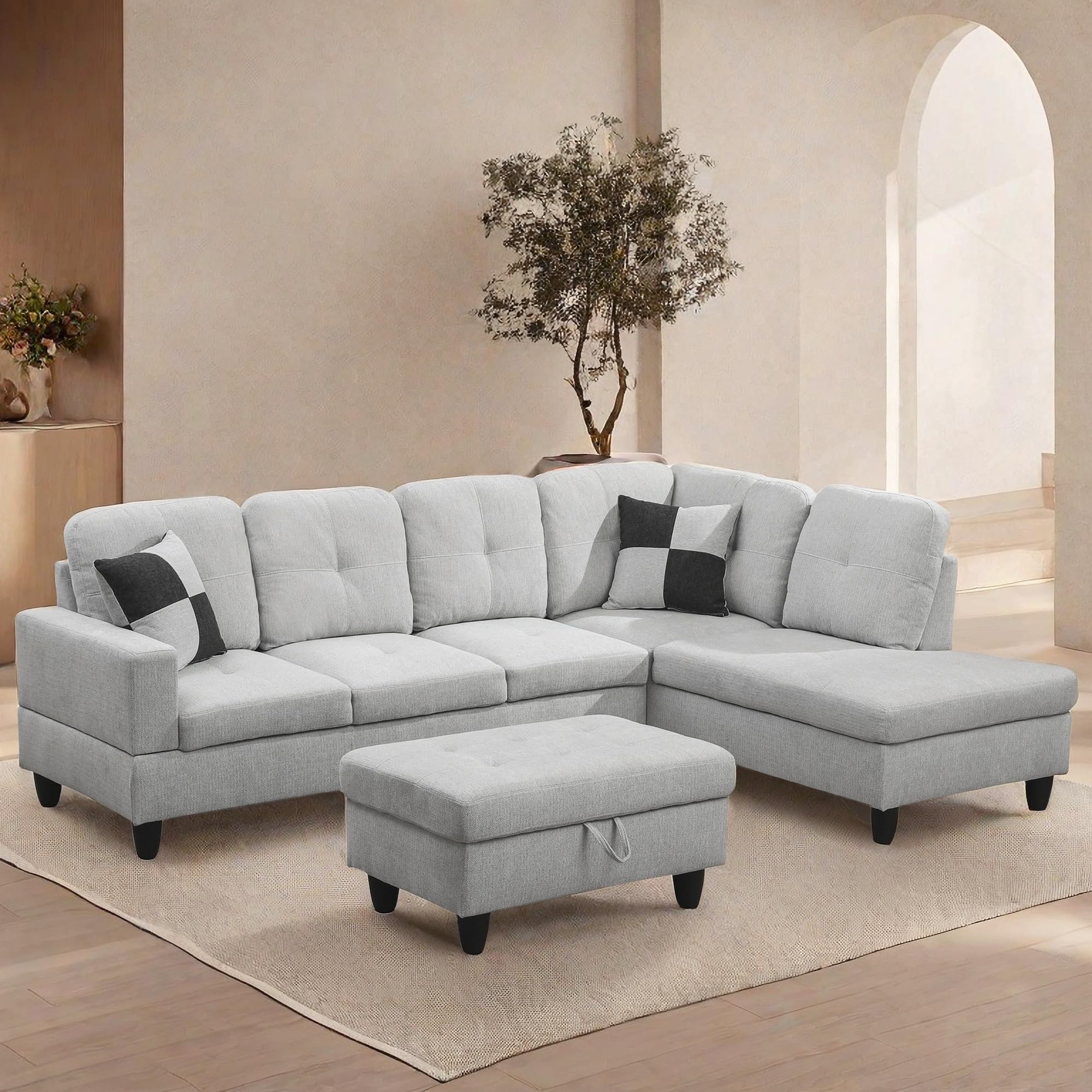 Amazon.com: ChicFurnit L Shaped Sectional Couches, Lounge Modular ...