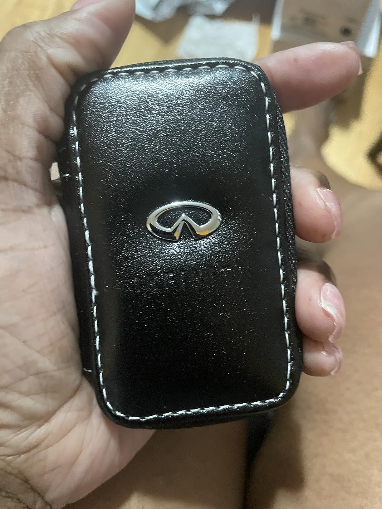 Amazon.com: fit Infiniti Key Case,Car Tag Black Leather Material Remote ...