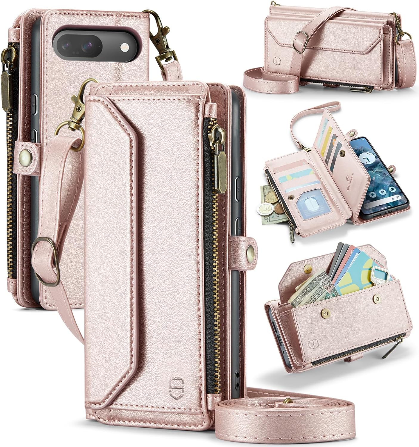 Amazon.com: Strapurs Crossbody Wallet Case Compatible with Google Pixel ...