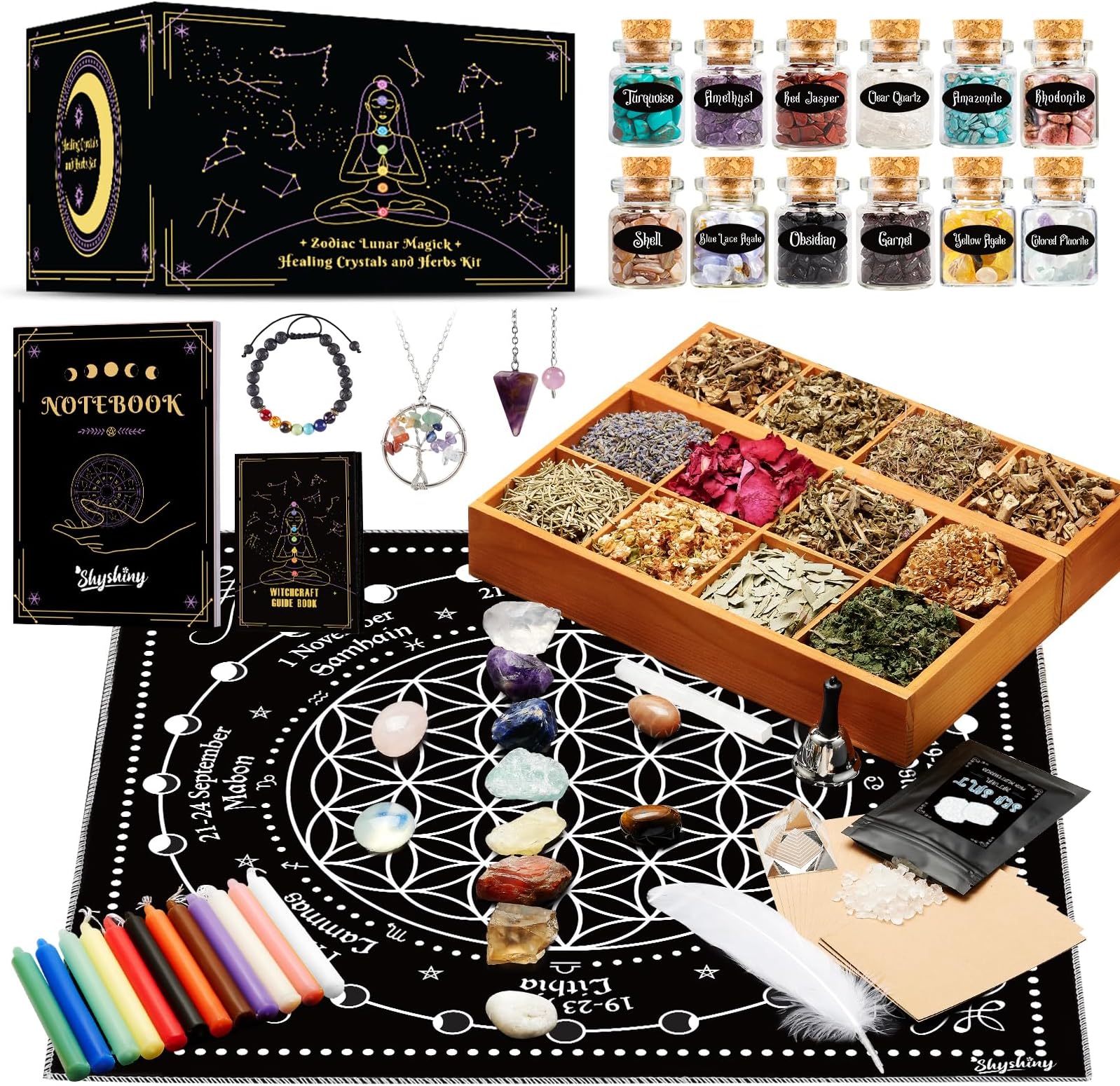 Amazon.com: Witchcraft Supplies Kit, 80Pack Witch Starter Kit Wiccan ...