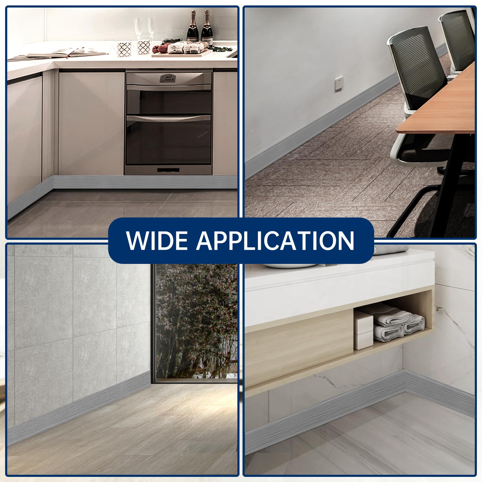 Snapklik.com : Heonay Flexible Baseboard Molding Trim 4 Inch Self ...