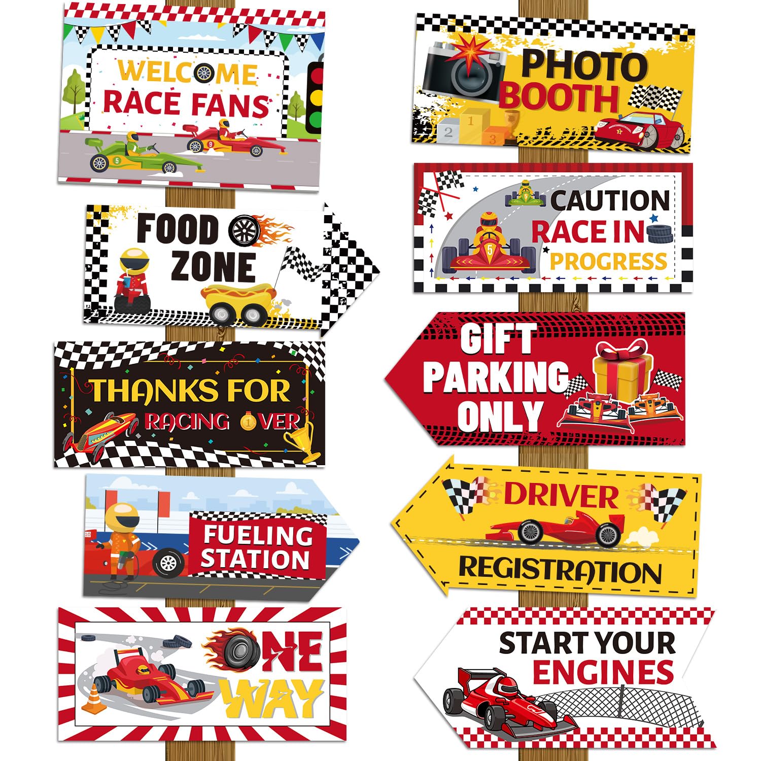Amazon.com: Yoyuspy Race Car Party Decorations - 20 PCS Race Car Party ...