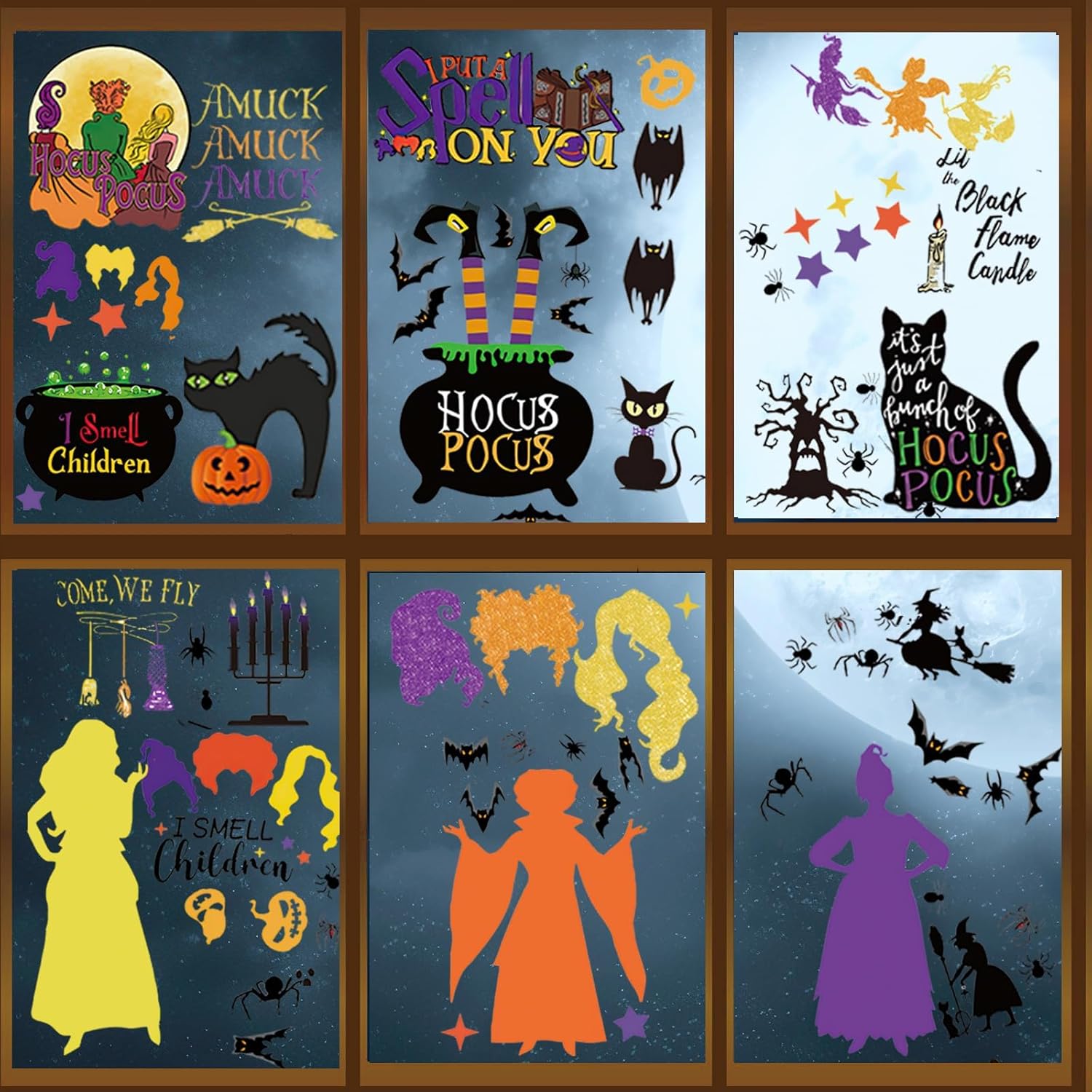 Gelapa Halloween Window Clings, Hocus Pocus Decor, Window Stickers for ...