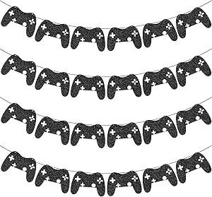 Amazon.com: Glenmal 4 Pcs Gaming Birthday Decoration Video Game ...