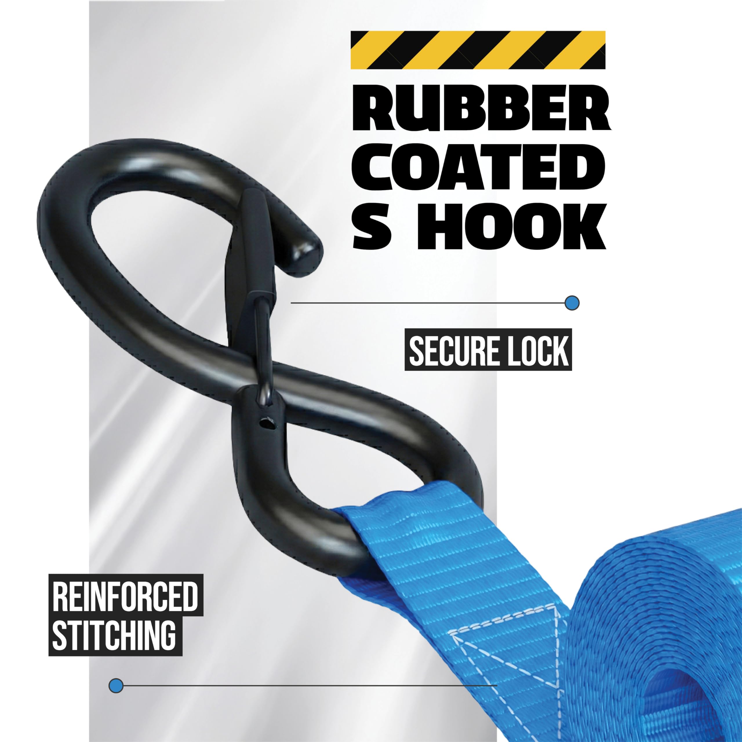 Snapklik.com : AUGO Retractable Ratchet Straps 4 Heavy Duty Ratchet ...