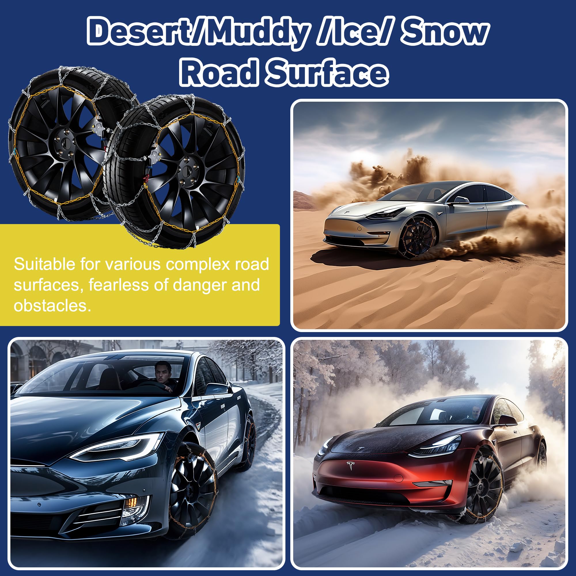 Snapklik.com : DEDC Snow Chains For Cars, SUVs Light Trucks Tire Chains ...