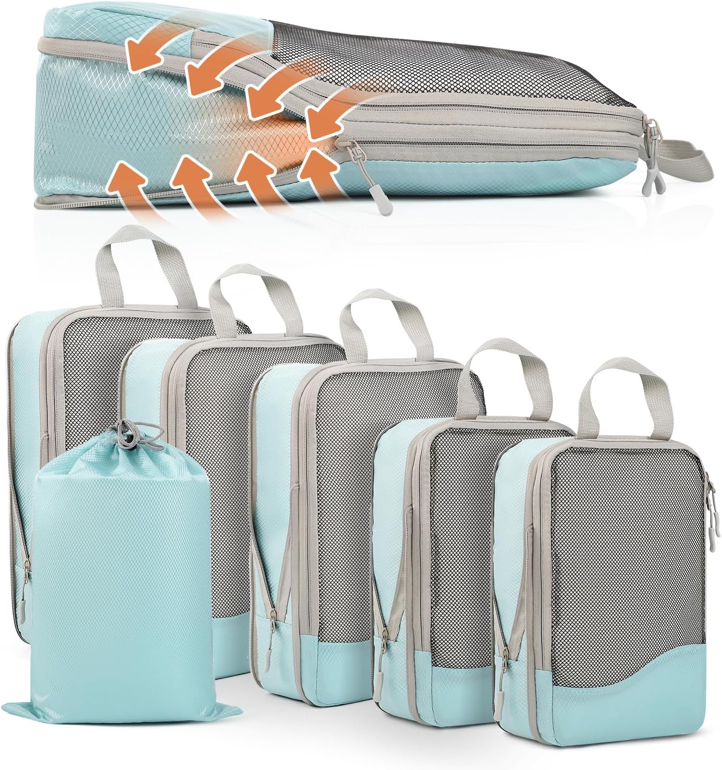 TRAVEL DUDE Packwürfel Set mit Kompression aus recycelten ...