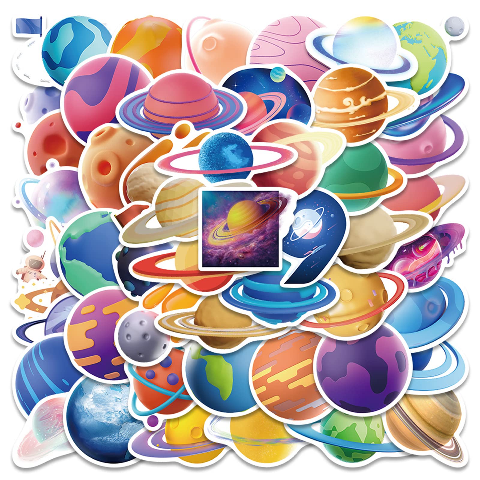 Amazon.com: Planet Stickers Space Stickers Pack 50PCS, Galaxy Stickers ...