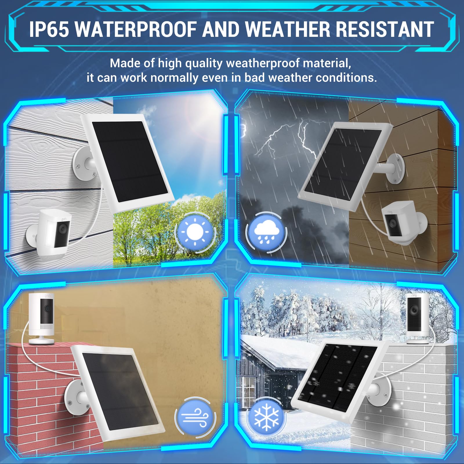 Snapklik.com : 2 Pack - Solar Panel For Ring Security Camera Spotlight ...