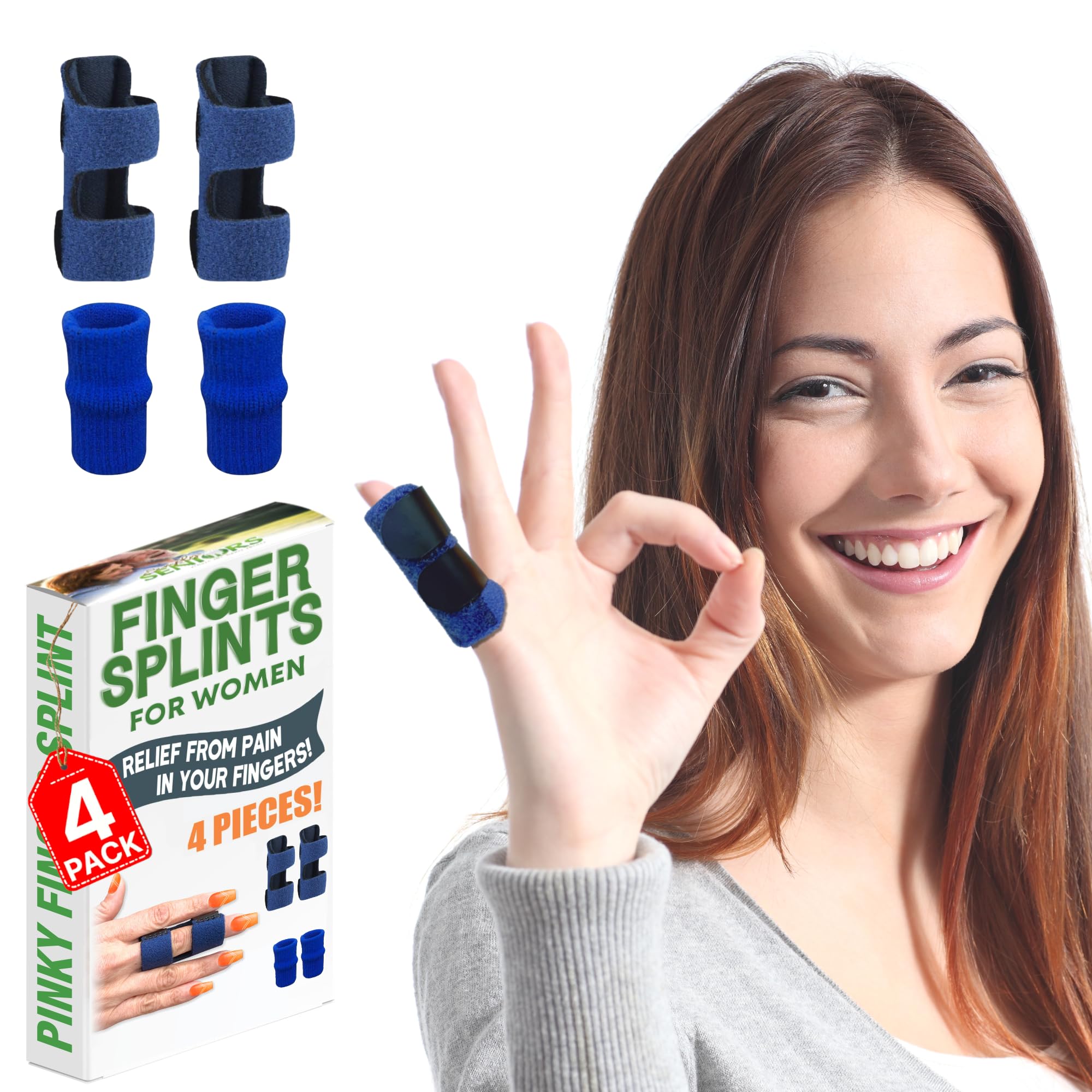 Amazon.com: Simply Seniors Finger Splint For Women - 2 Splints & 2 ...
