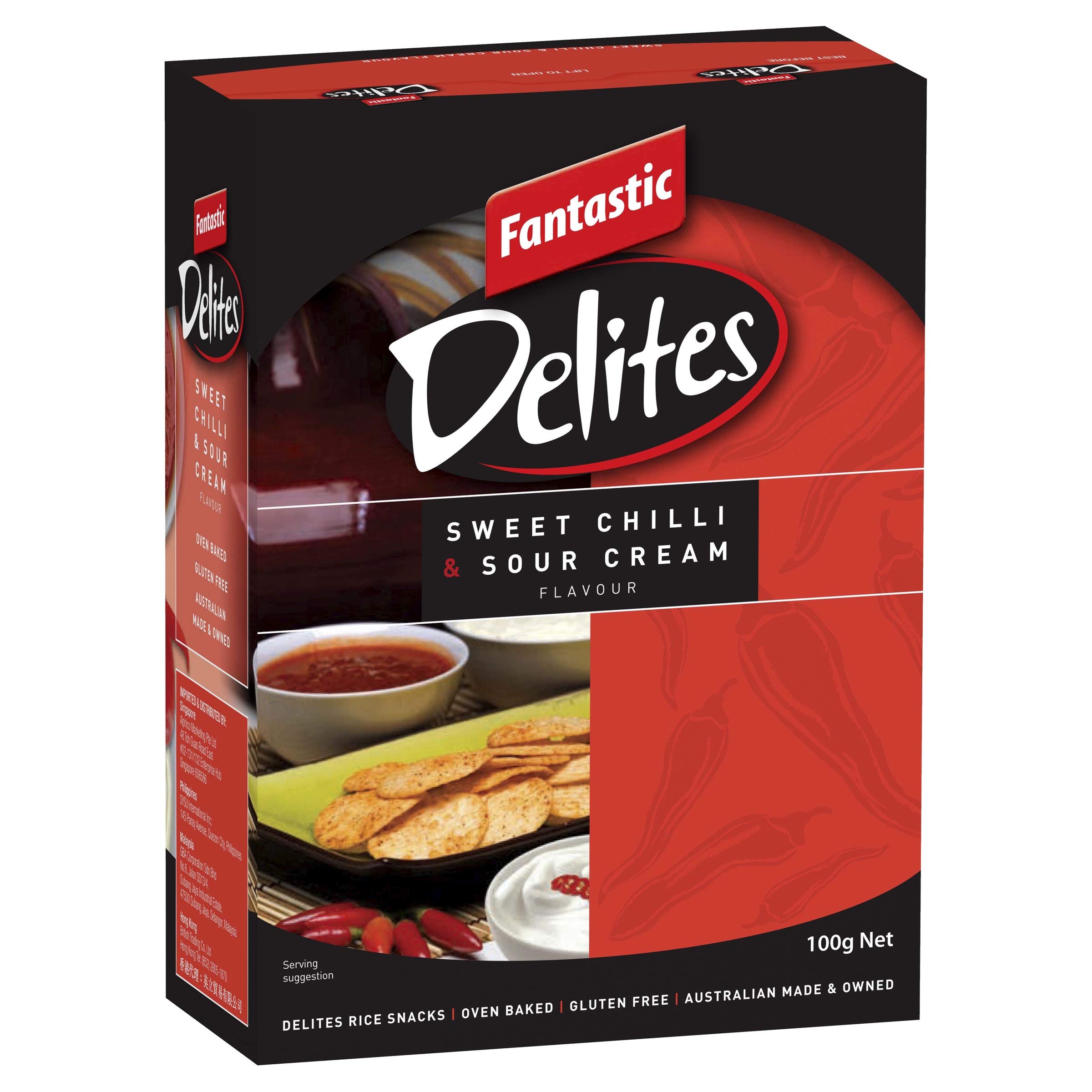 Fantastic Delites Sweet Chilli and Sour Cream Rice Crackers, 100g ...