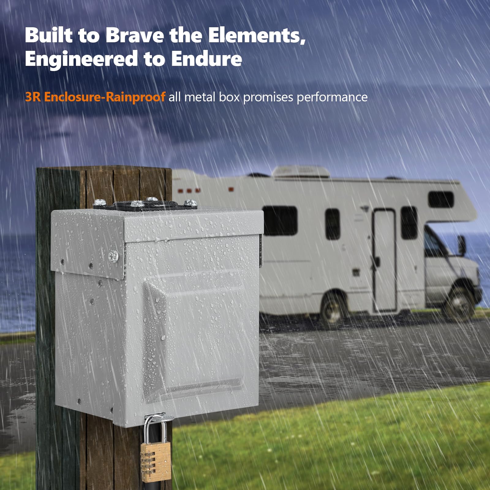 Snapklik.com : 30 Amp RV Outlet Box, Enclosed Lockable Electrical ...