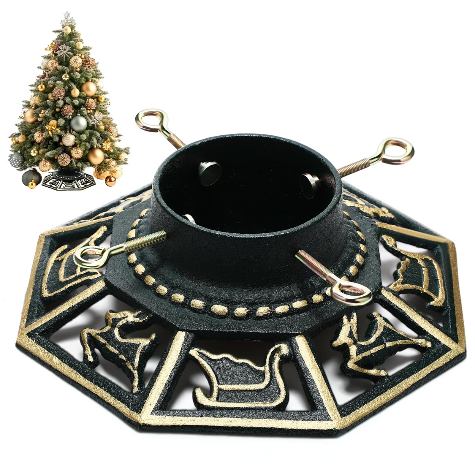 Amazon.com: Huwena Christmas Tree Stand with Water Reservoir 8ft Real ...