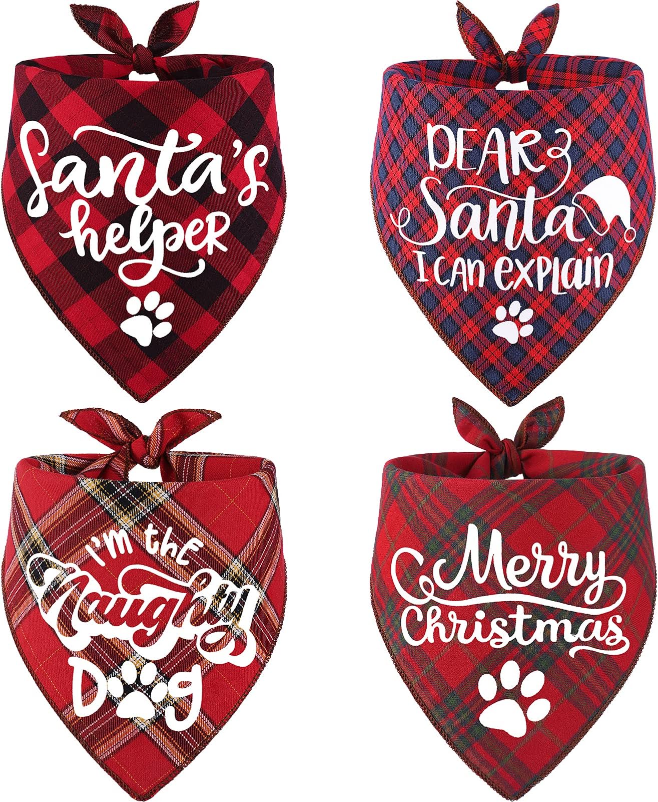 Amazon.com : Set of 3 Christmas Dog Bandana,Triangle Bibs Pet Scarf for Medium to Large Dogs ...