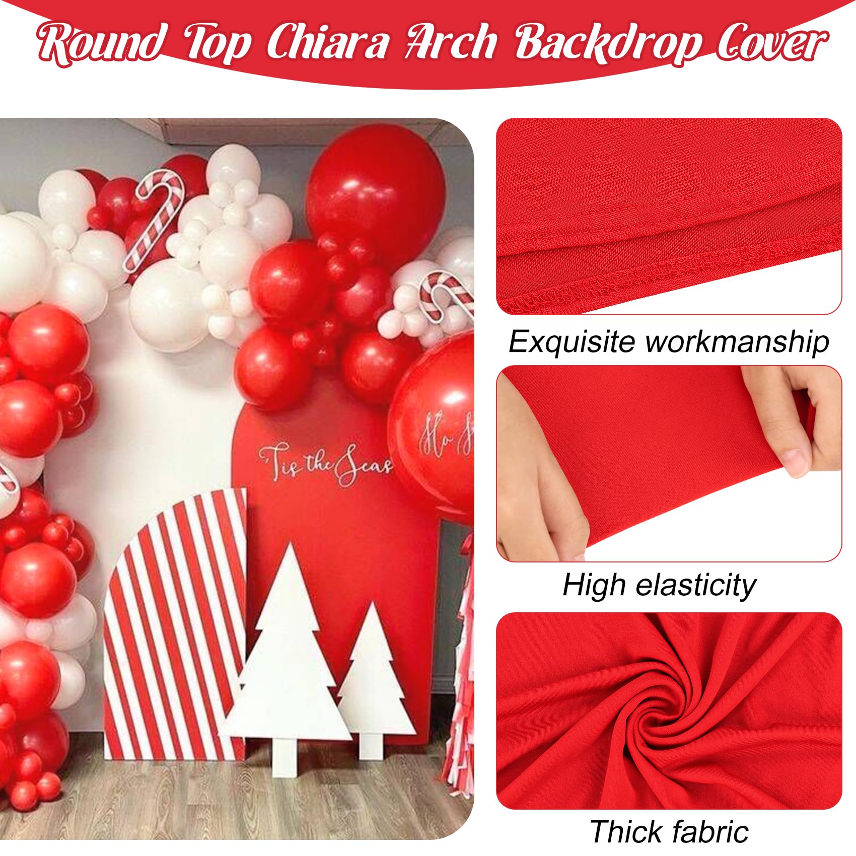 Snapklik.com : Spandex Fitted Wedding Arch Cover 4FT Red Arch Backdrop ...