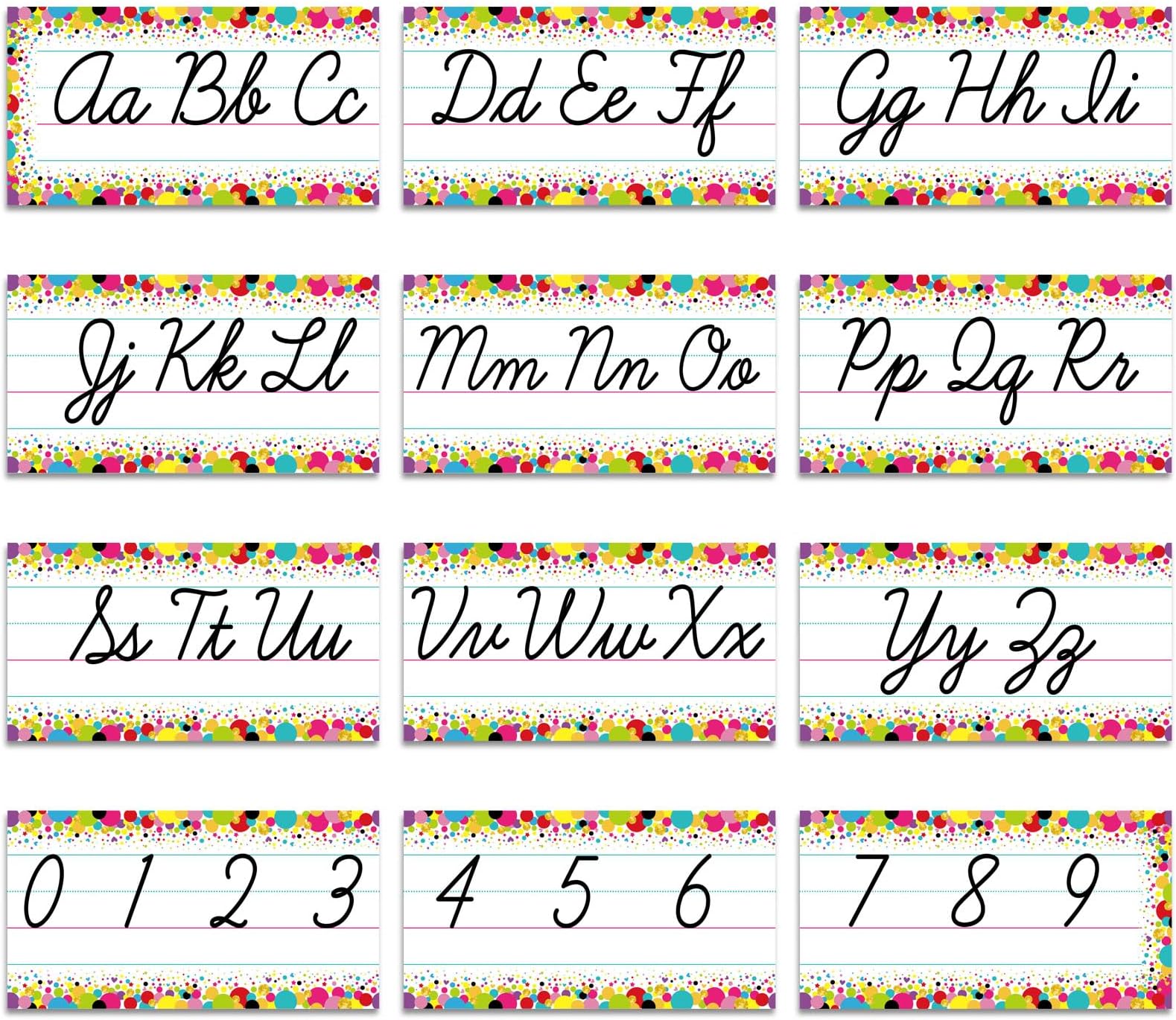 Alphabet Banner Mooliwe 11 Pcs Cursive Alphabet And Number Line ...
