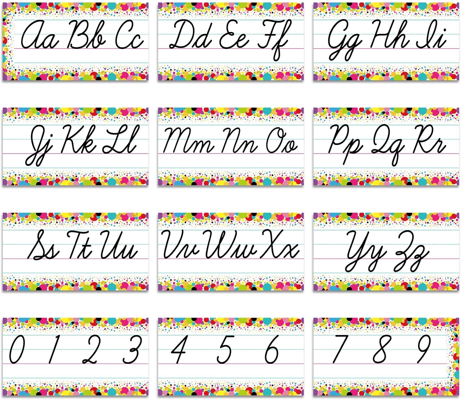 Amazon.com: Gilprop 12 Pcs Alphabet Line Cursive Bulletin Board Set ...