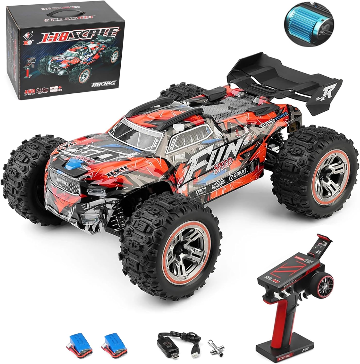 Amazon.com: GoolRC WLtoys 184008 Brushless RC Cars for Adults, 60KM/H ...