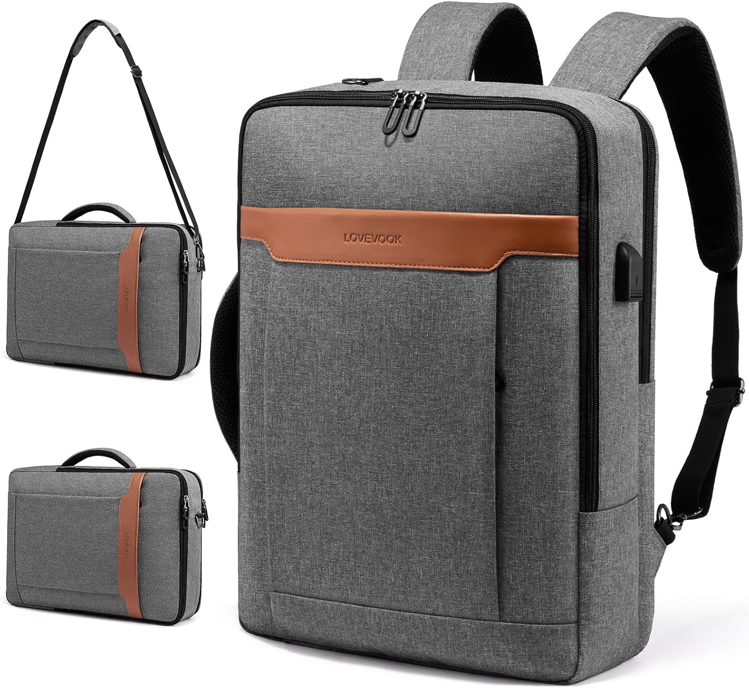 Amazon.com: LOVEVOOK Convertible Laptop Backpack Bag, 3 in 1 Men’s ...