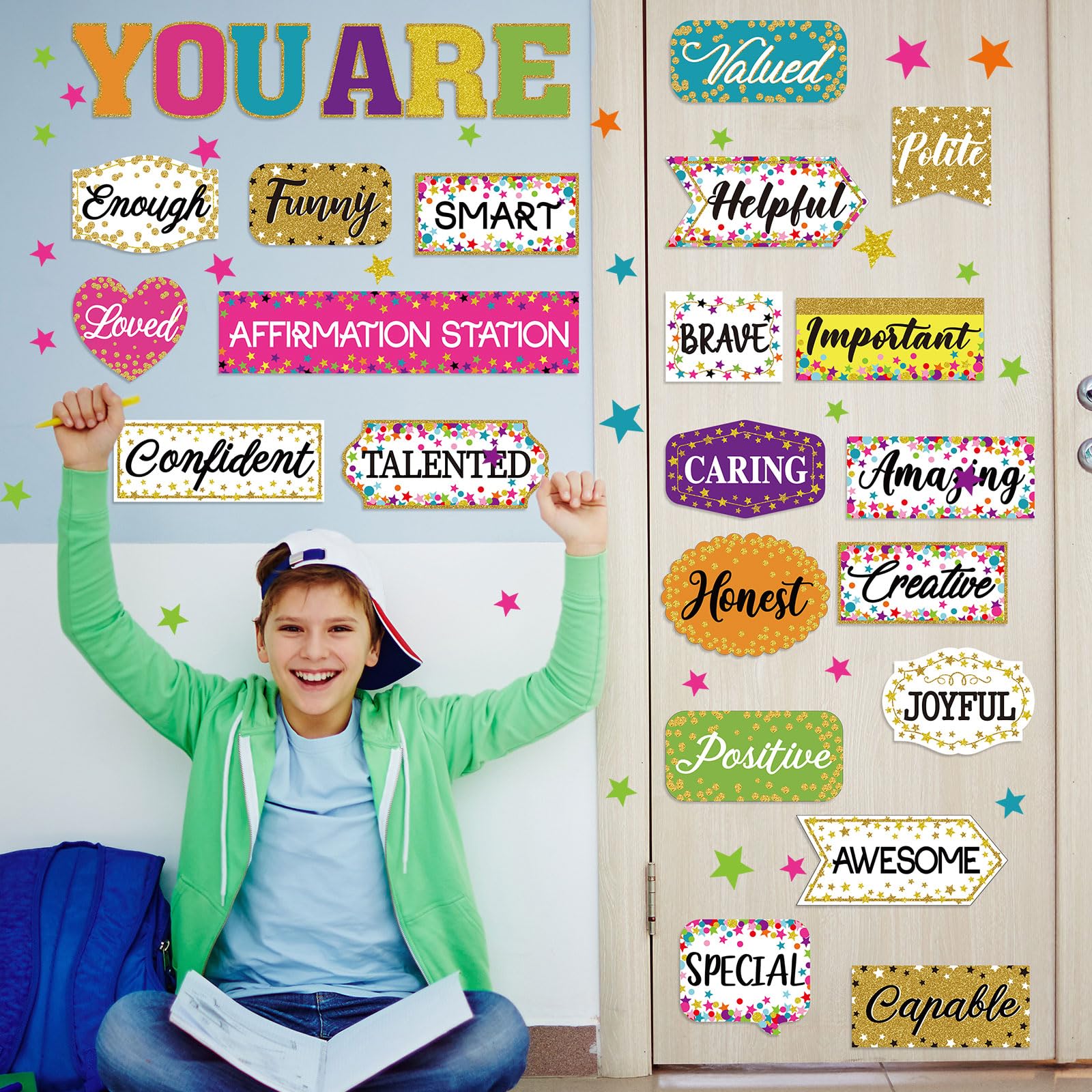 Snapklik.com : 49 Pieces Affirmation Station Bulletin Board Set ...