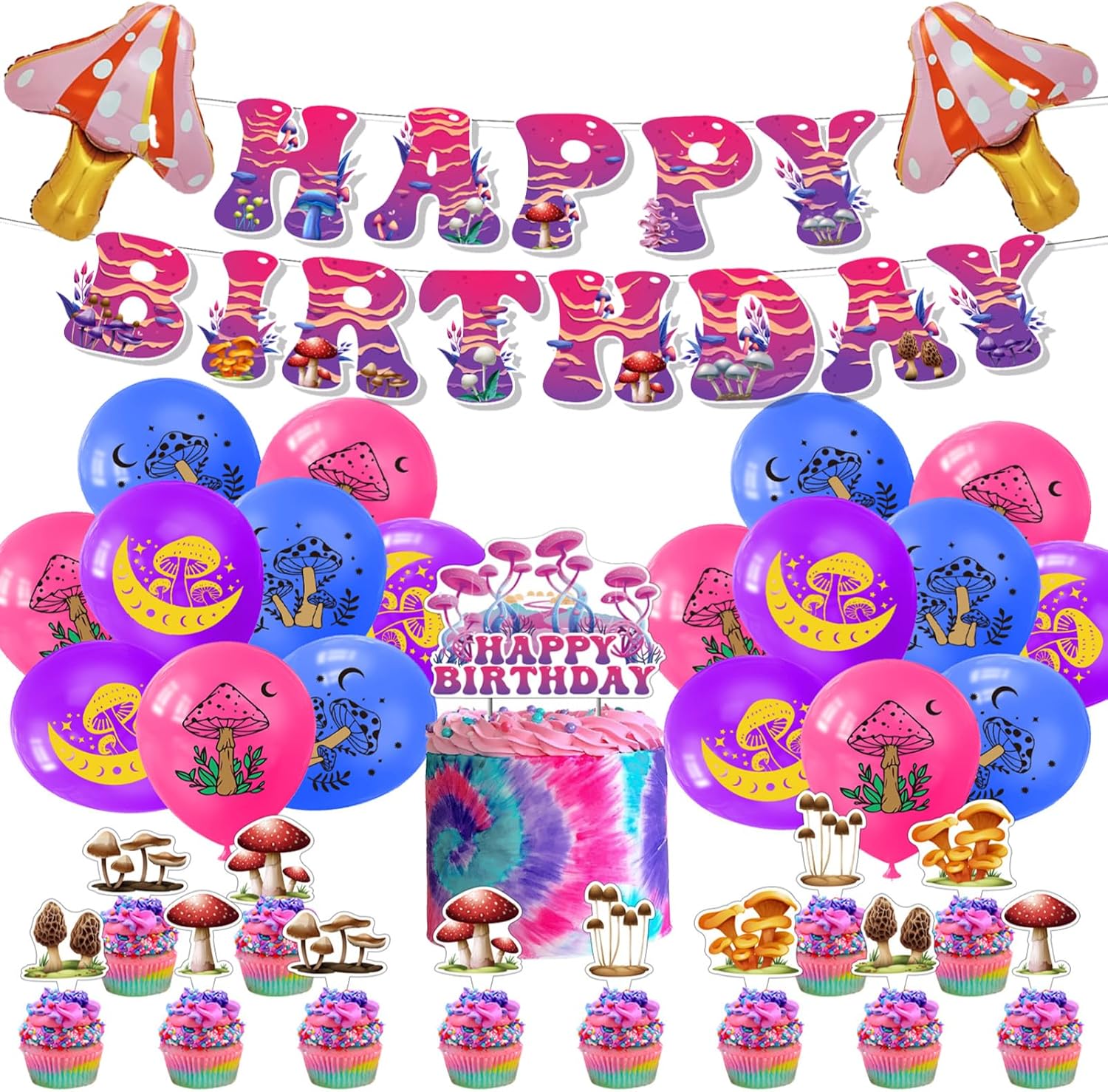 Mushroom Party Decorations Jungle Mushroom Birthday Party Supplies ...