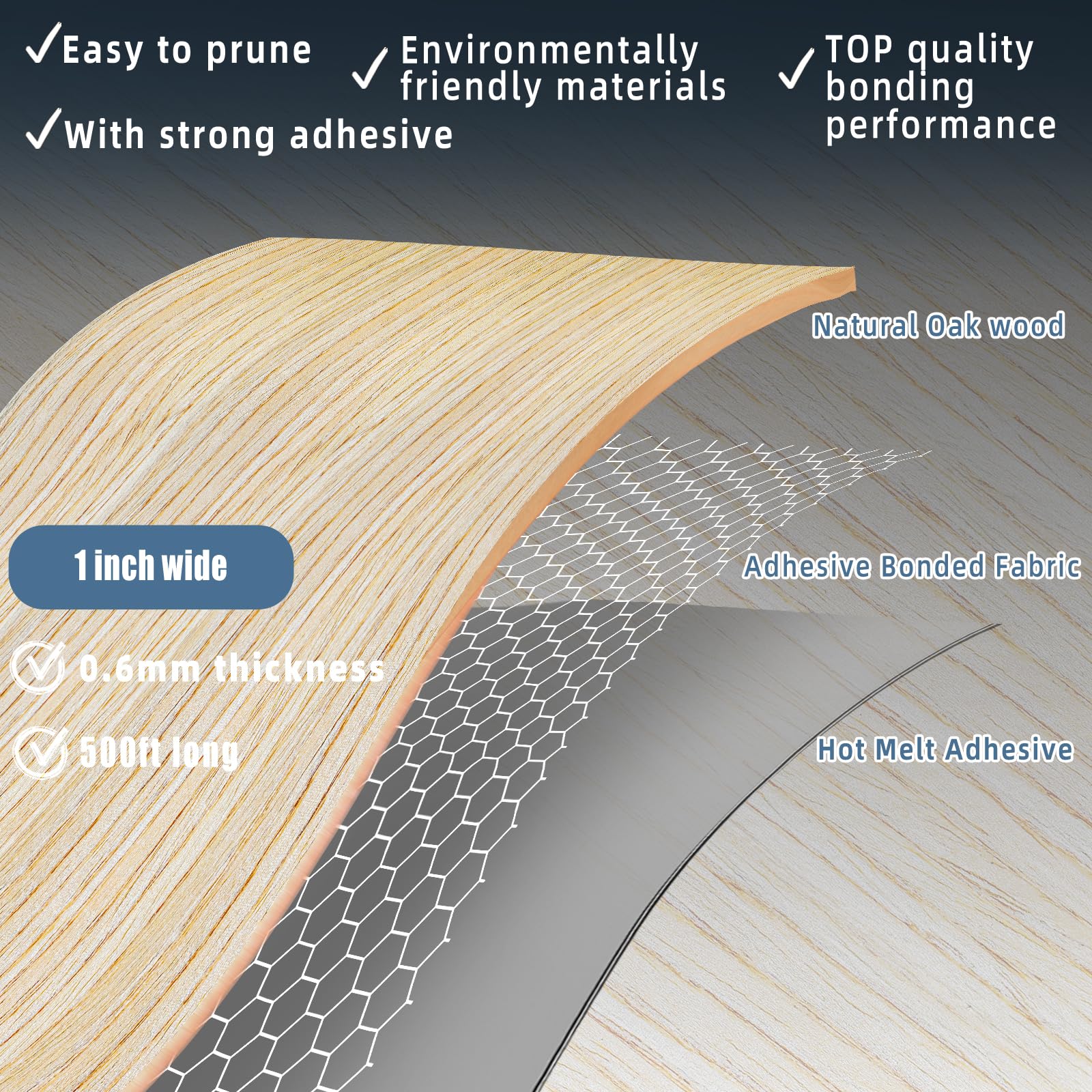 Snapklik.com : Oak Edge Banding, 1 Inch X 500ft Roll Of Veneer Edge ...
