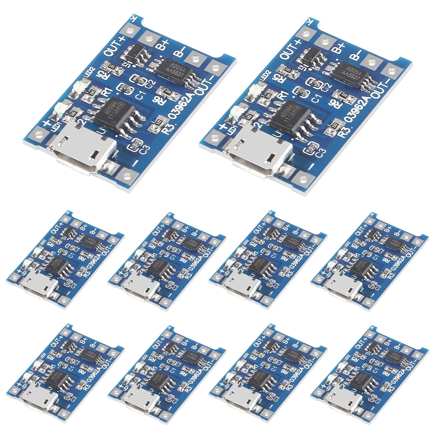 10Pcs TP4506 Lithium Battery Charger Module Mini USB 5V 1A TP4056 ...