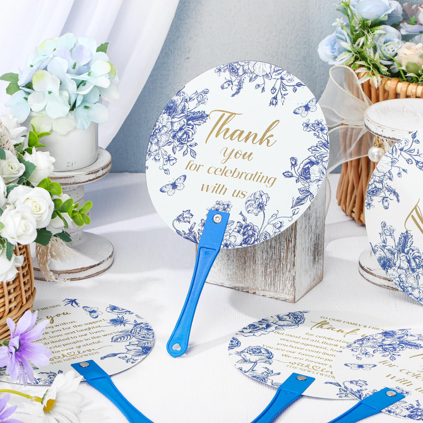 Snapklik.com : CroBlissful 100 Pcs Wedding Hand Fans For Guests Bulk ...