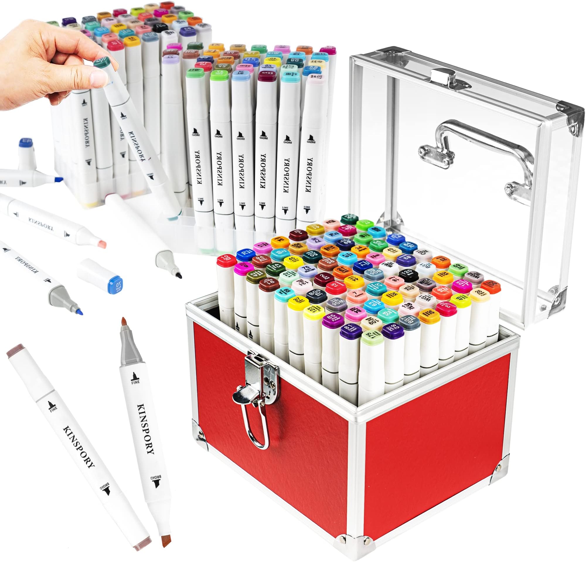 ARTHEHE 168 Colori Pennarelli Punta Marcatore Artistici Pennello Marker ...