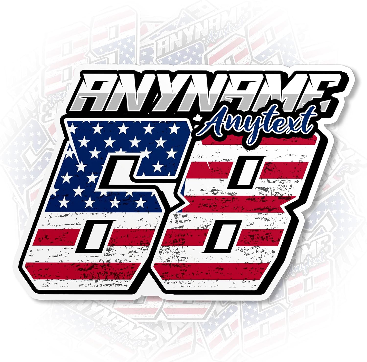 Amazon.com: Custom Racing Sports Sticker Personalized Cool Country Flag ...