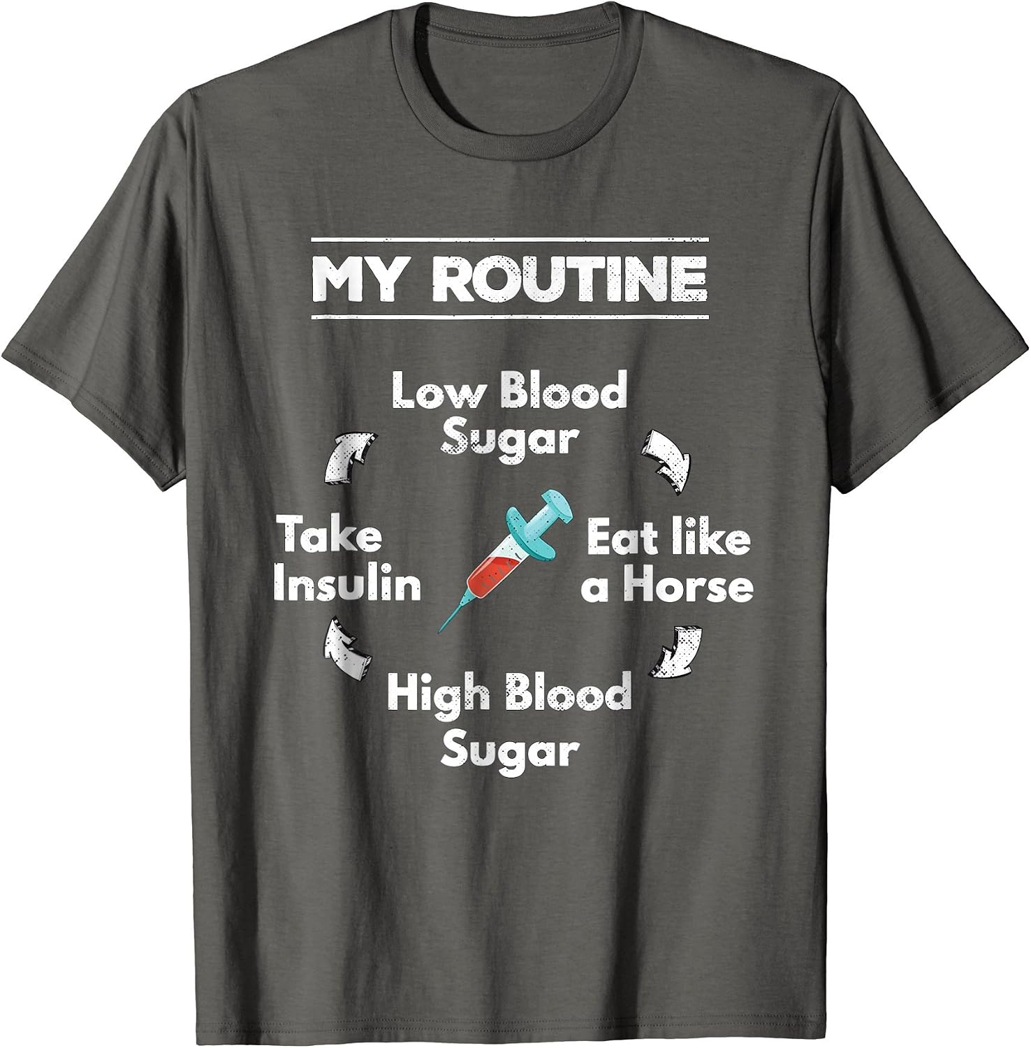 Amazon.com: Diabetes Awareness Shirt Insulin Needle Blood Sugar Gift ...