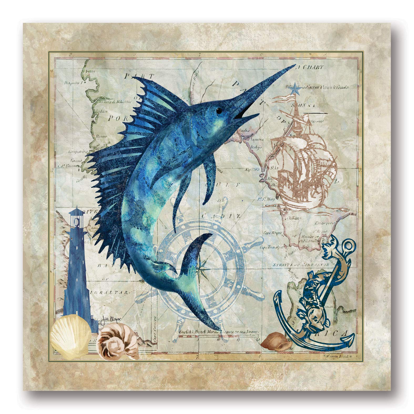Amazon.com: Nautical Swordfish Beautiful Awesome Swordfish Seashell ...