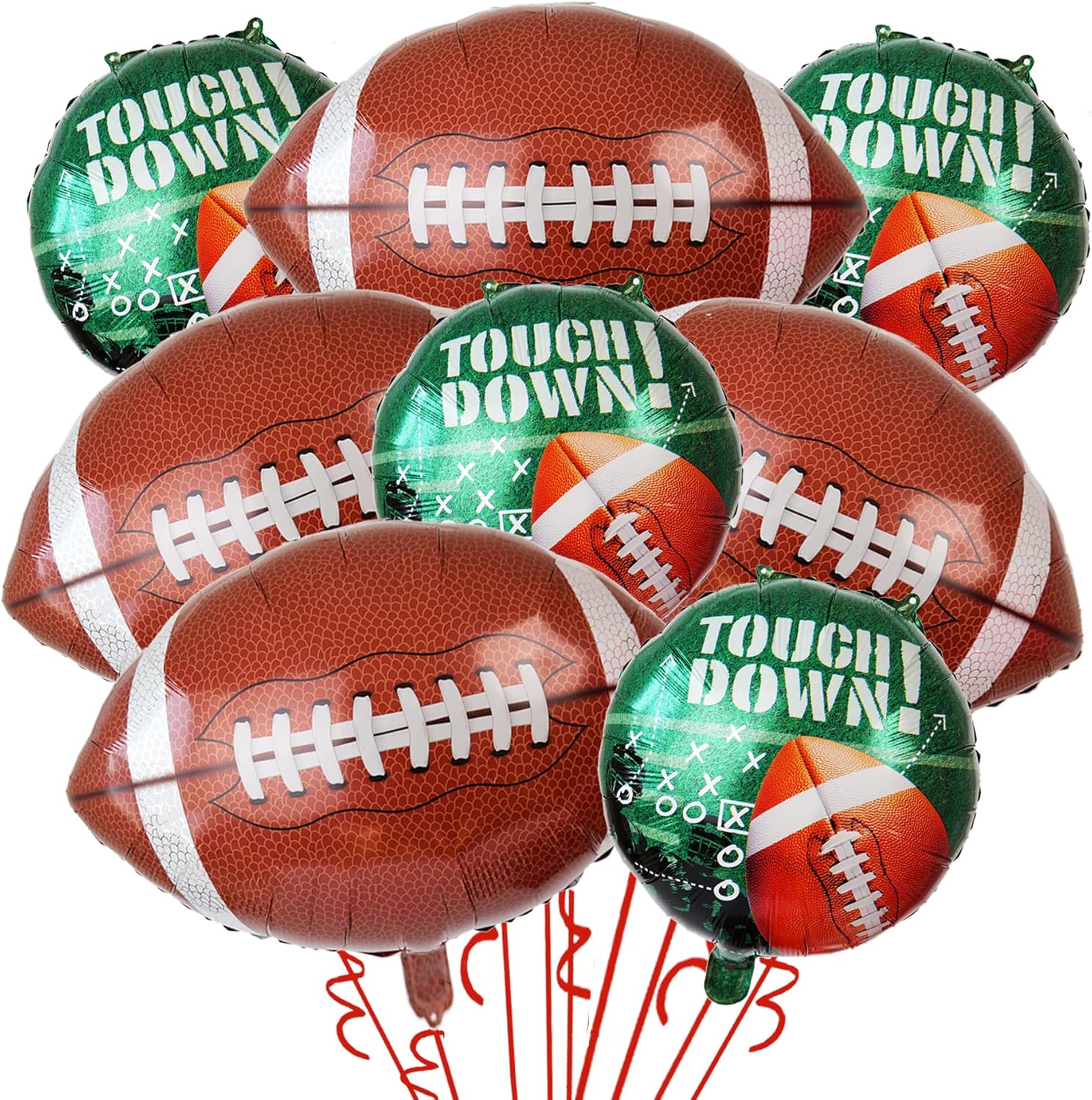 Amazon.com: 8 Pcs Football Party Balloons,27 Inch Football Shaped Foil ...