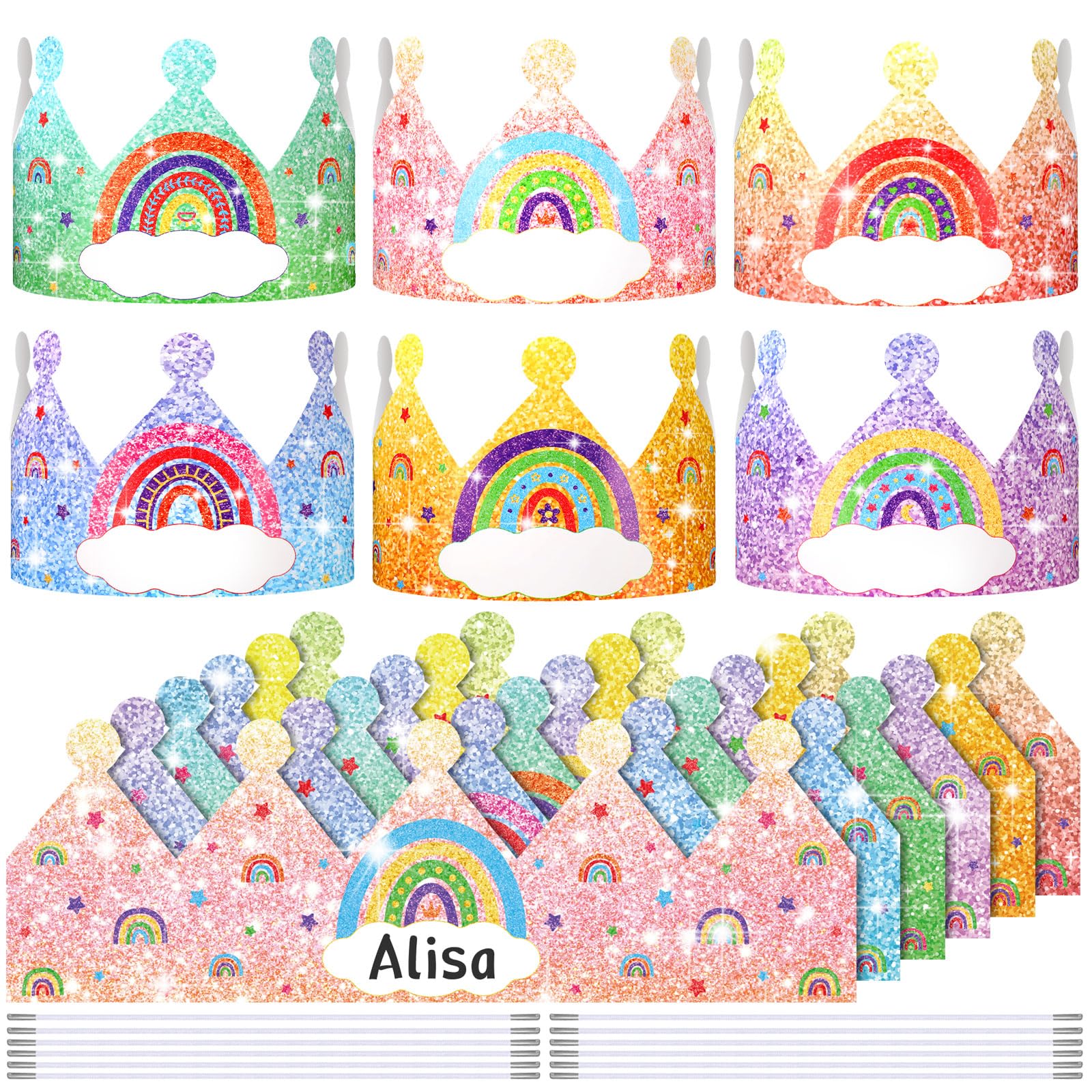 Amazon.com: Blueweenly 36 Pcs Rainbow Birthday Party Hats for Kids ...