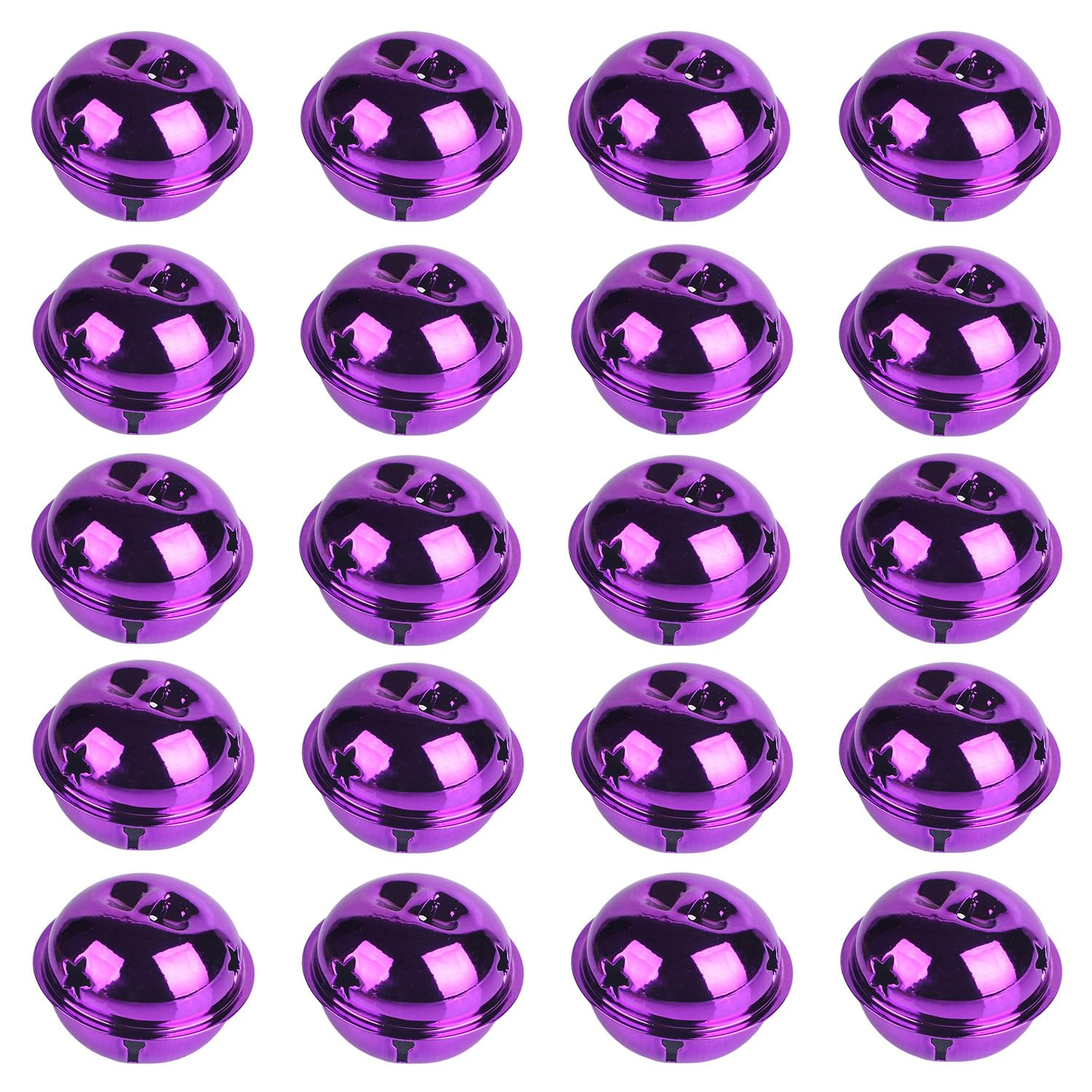 Jungle Bells Bulk 50 Pcs Purple Jingle Bells Metal Round Bells Craft ...