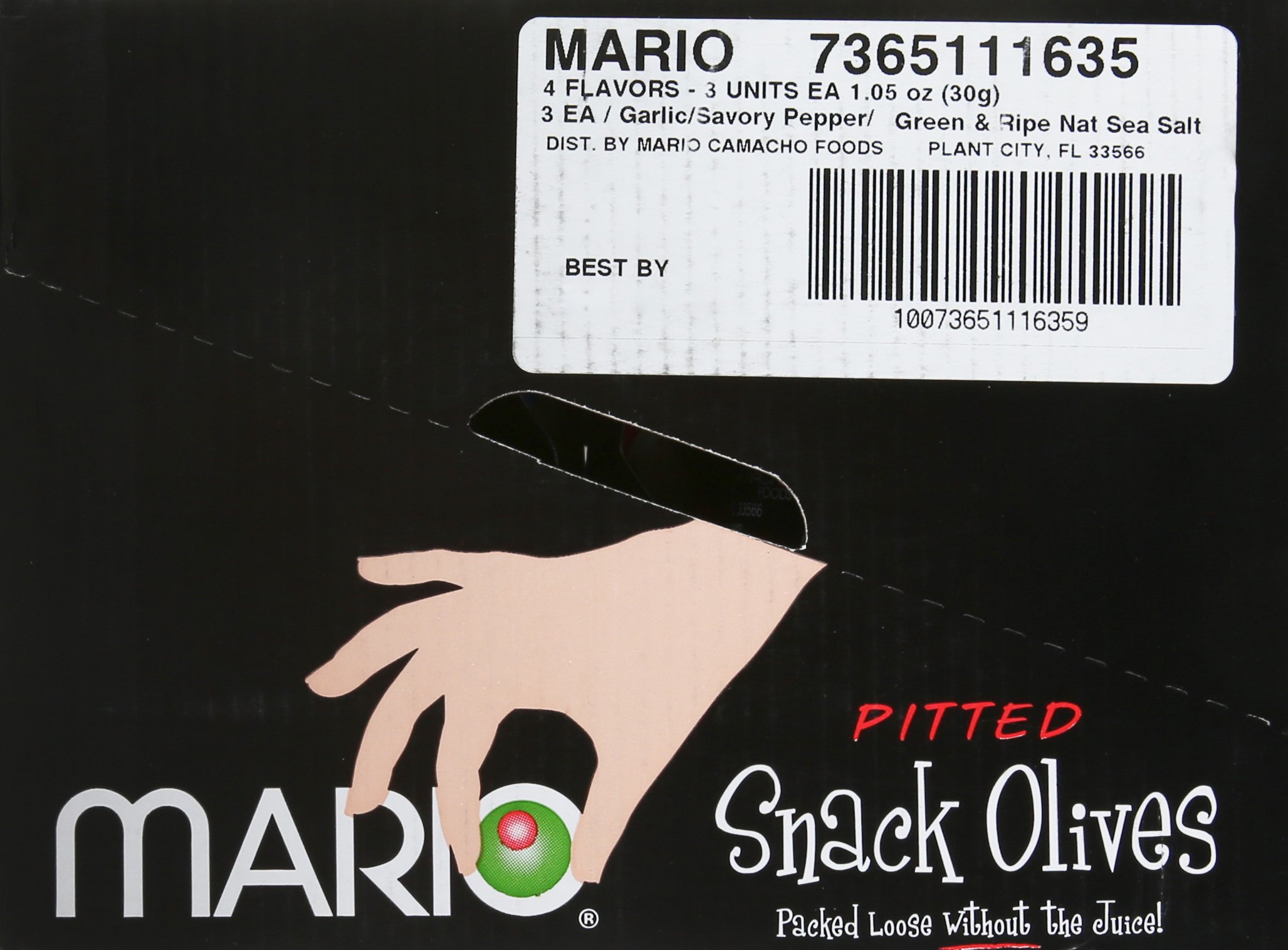 Snapklik.com : Mario Camacho Foods Pitted Snack Olives, Variety Pack, 1 ...